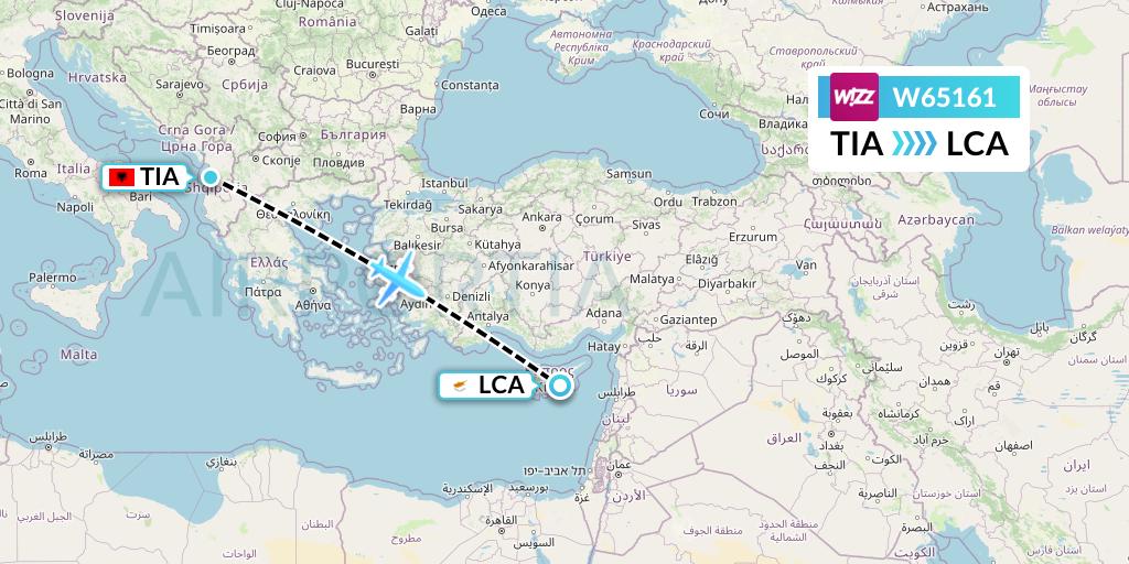 W65161 Flight Status Wizz Air: Tirana to Larnaca (WZZ5161)