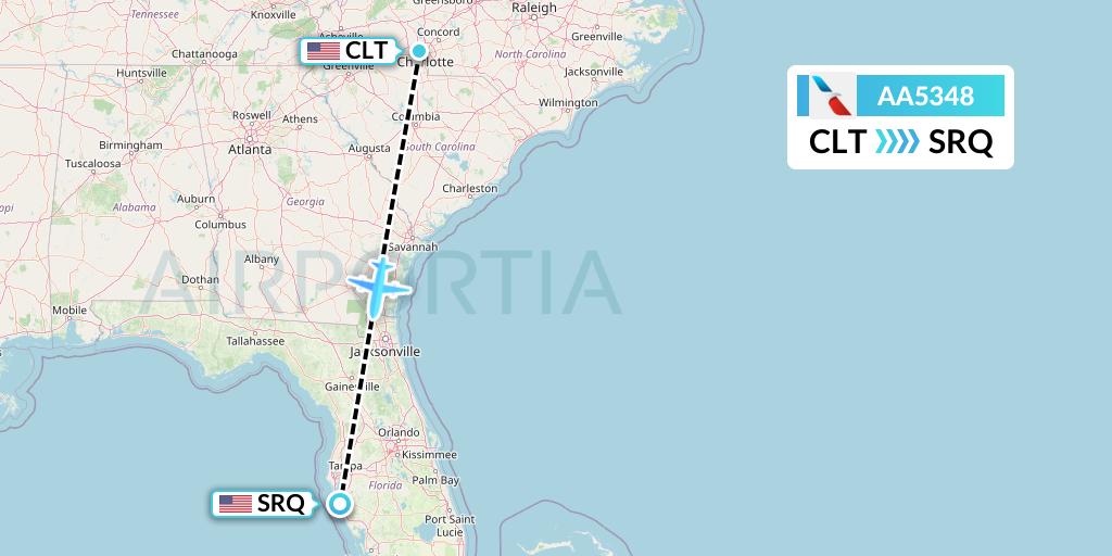 AA5348 Flight Status American Airlines: Charlotte to Sarasota (AAL5348)