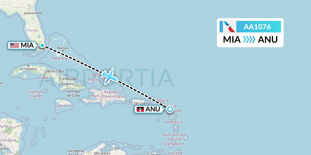 AA1076 Flight Status American Airlines: Miami to Antigua (AAL1076)
