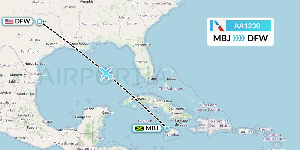 AA1230 Flight Status American Airlines: Montego Bay to Dallas (AAL1230)