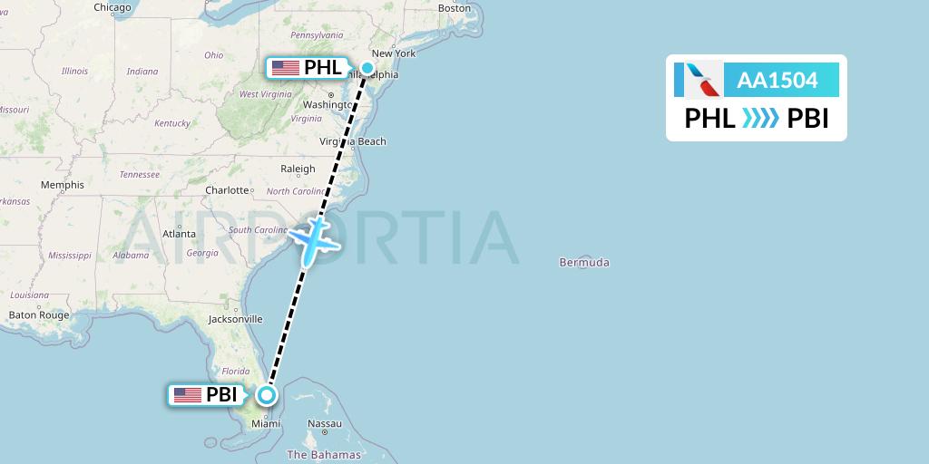 AA1504 Flight Status American Airlines: Philadelphia to West Palm Beach ...