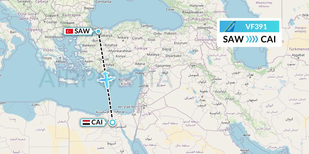 VF391 Flight Status ValuAir: Istanbul to Cairo (VLU391)