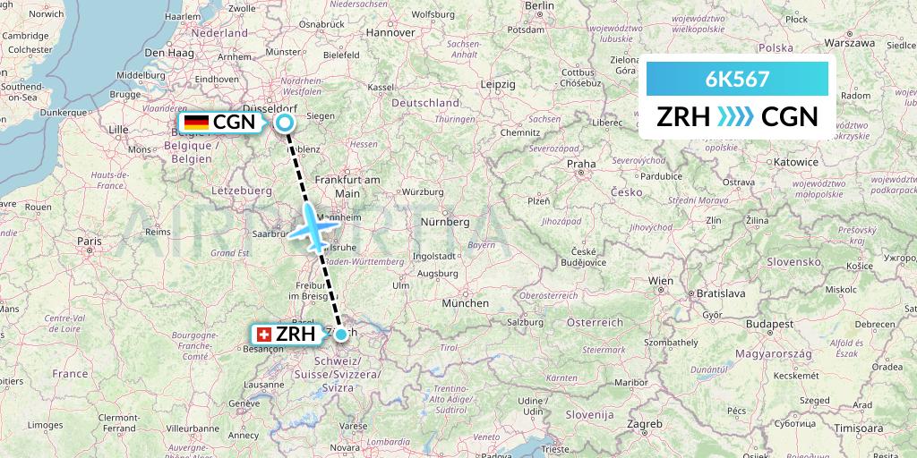 6K567 Flight Status Songbird Airways: Zurich to Cologne (SGB567)
