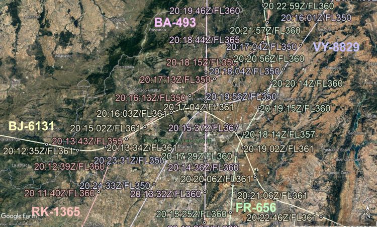 RK1365 - Incident: 3 A320 and 2 B738 over Madrid on Sep 3rd 2022