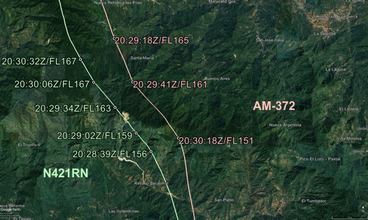 AM372 - Incident: Aeromexico B738 and Private C421 near Tapachula on Feb 21st 2024