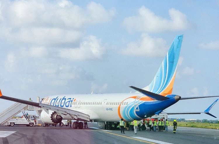 FZ1569 - Incident: Flydubai B39M at Male on Mar 28th 2023